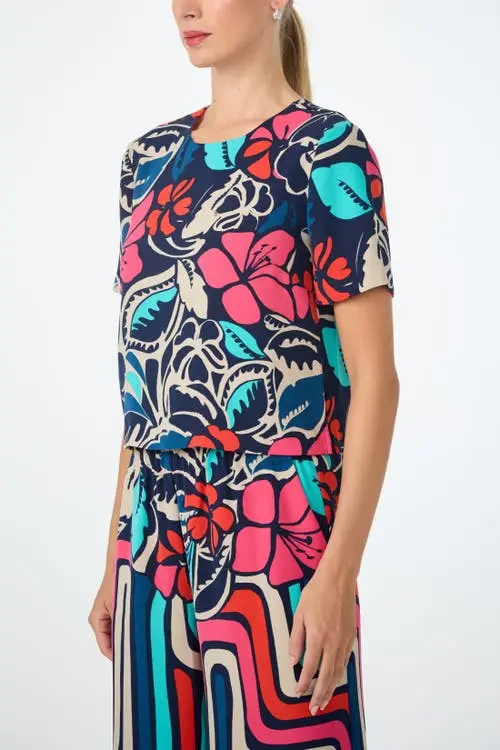 Trina Turk Printed Short Sleeve Top