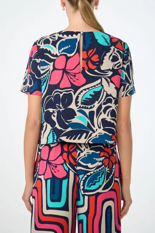 Trina Turk Printed Short Sleeve Top