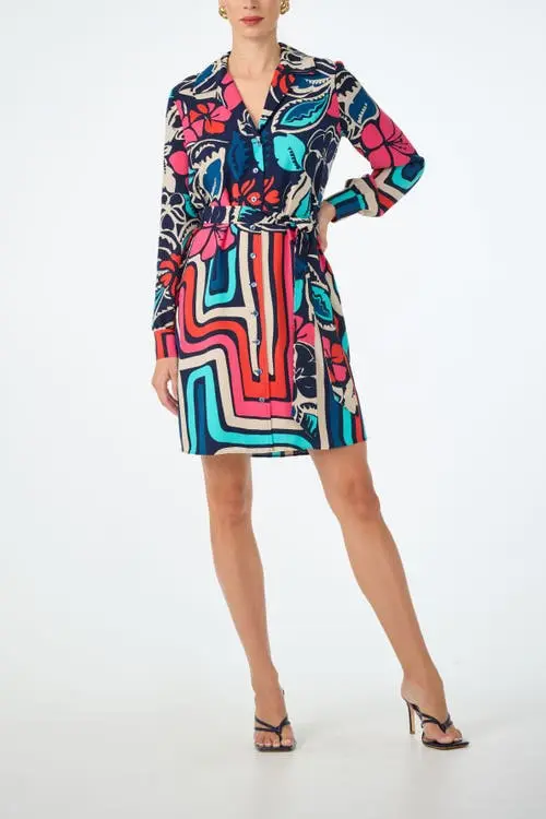 Trina Turk Promenade Printed Shirt Dress - Multi