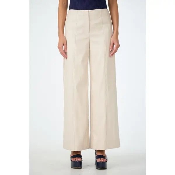 Trina Turk Parque Faux Leather Wide Leg Pant