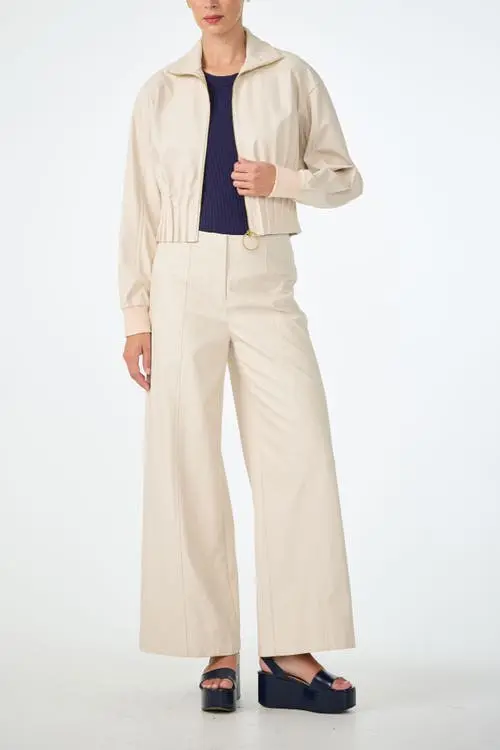 Trina Turk Parque Faux Leather Wide Leg Pant
