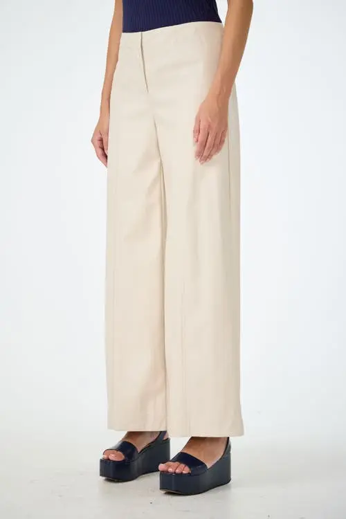 Trina Turk Parque Faux Leather Wide Leg Pant