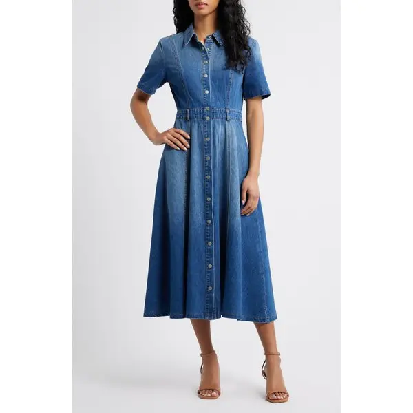 FREEMARKET Denim A-line Shirtdress
