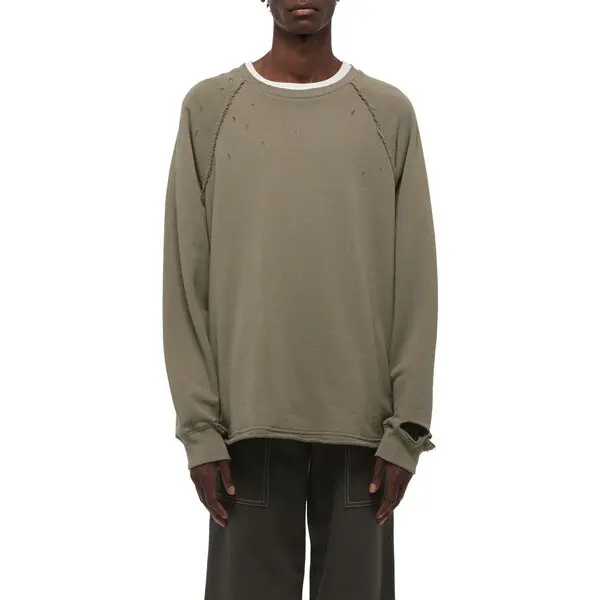 Helmut Lang Distressed Crewneck Sweatshirt