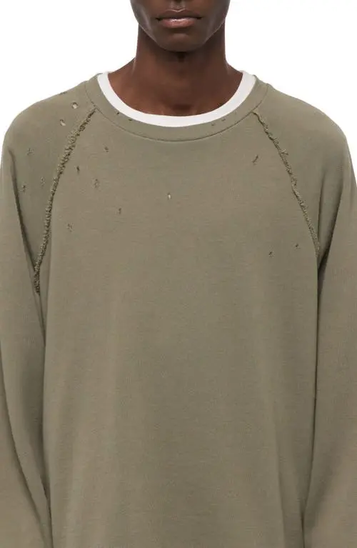 Helmut Lang Distressed Crewneck Sweatshirt