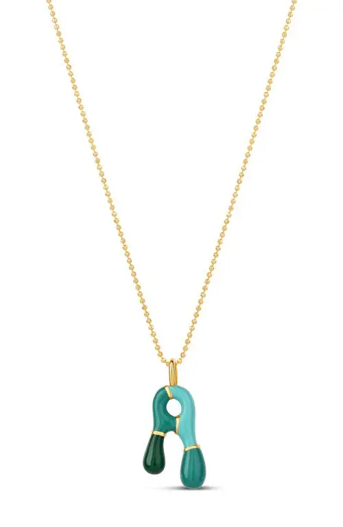 SHYMI Enamel Initial Retro Necklace - Green