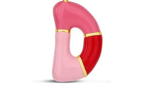 SHYMI Enamel Initial Retro Necklace - Pink