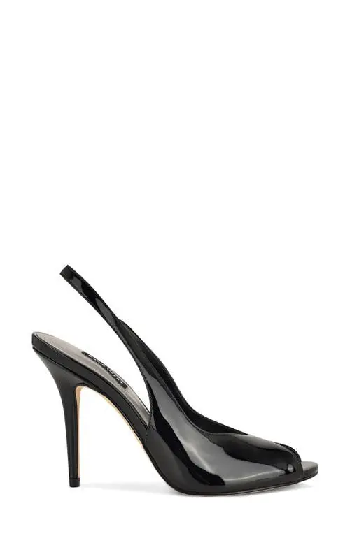Nine West Pretta Slingback Peep Toe Pumps - Black