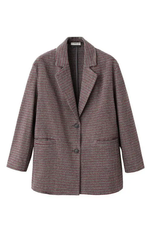 Mango Houndstooth Check Blazer