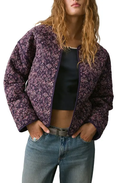 Mango Floral Quilted Jacket