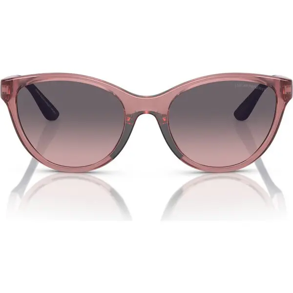 Emporio Armani 48mm Low Bridge Gradient Cat Eye Sunglasses - Lillac/pink Gradient Grey
