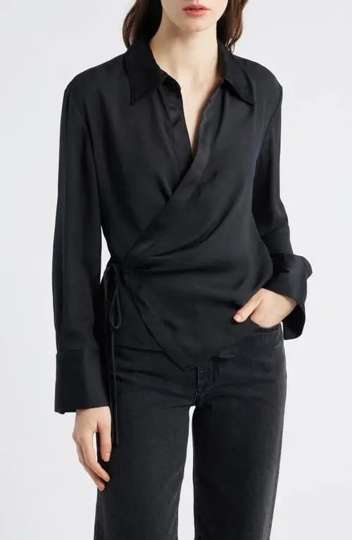 Mango Rider Wrap Satin Shirt