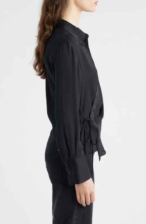 Mango Rider Wrap Satin Shirt