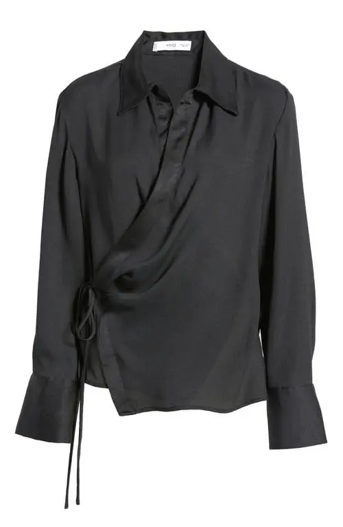 Mango Rider Wrap Satin Shirt
