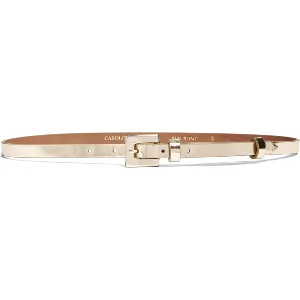 Carolina Herrera Skinny Metallic Leather Belt - Gold
