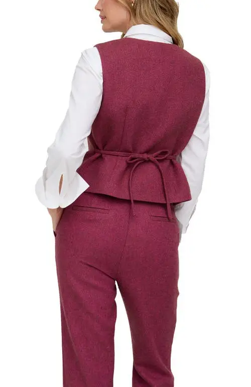 LILY AND LIONEL Tailored Herringbone Print Waistcoat