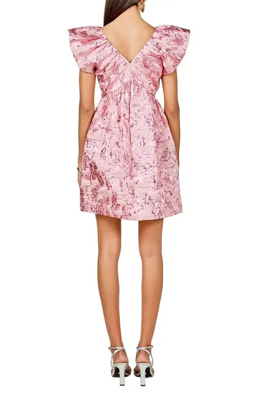 Endless Rose Jacquard A-line Mini Dress With Bow