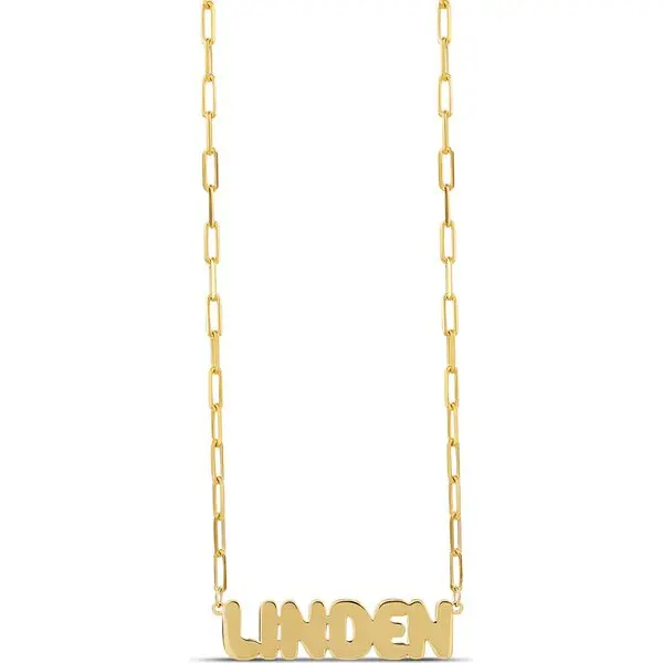 SHYMI Bubble Letter Script Pendant Necklace - Gold
