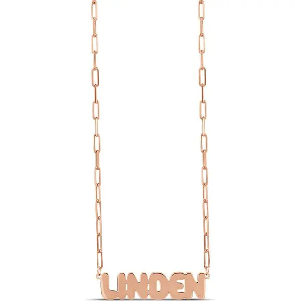 SHYMI Bubble Letter Script Pendant Necklace - Rose