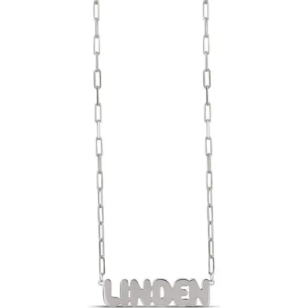 SHYMI Bubble Letter Script Pendant Necklace - Silver