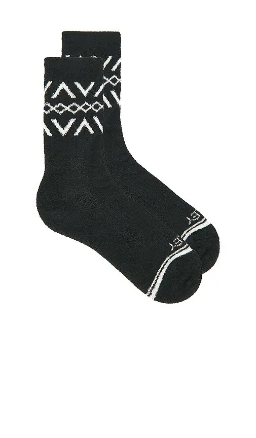 Varley Chadwick Fairisle Socks - Black And Egret