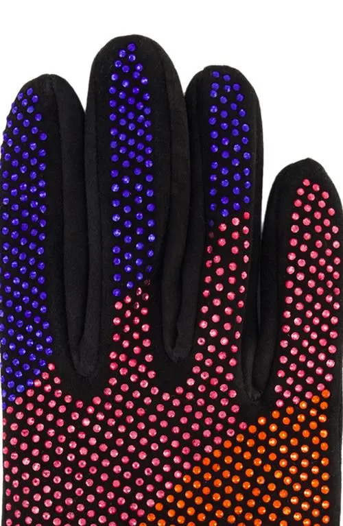 Kurt Geiger Crystal Wave Leather Gloves