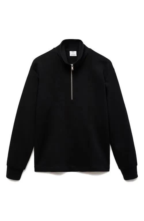 Mango Quarter Zip Cotton Sweatshirt