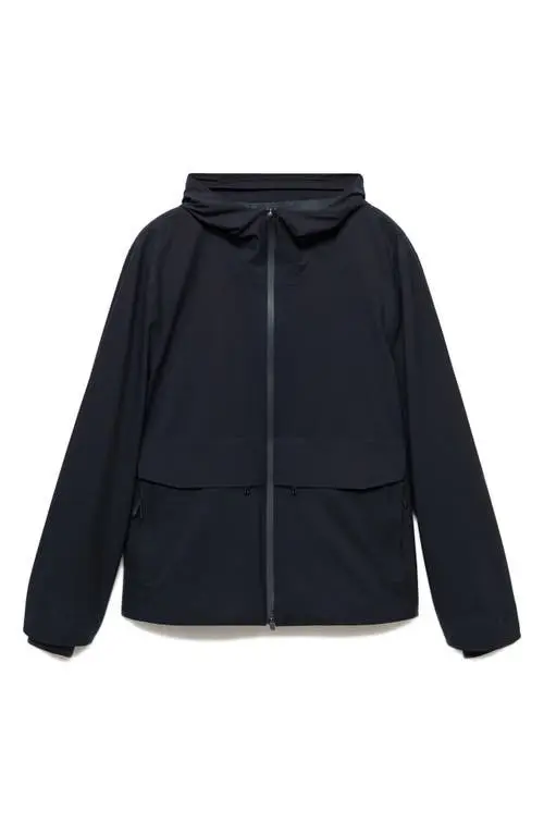 Mango Water Repellent Thermolite® Hooded Jacket - Navy