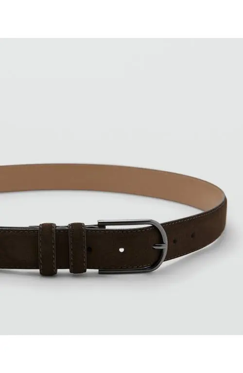 Mango Suede Belt - Brown