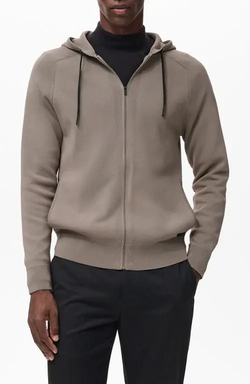 Mango Thermo-regulated Zip-up Hoodie - Medium Brown