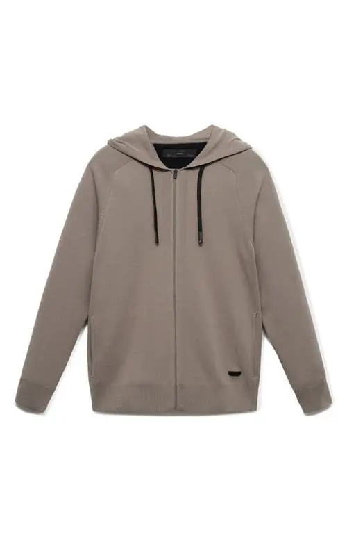 Mango Thermo-regulated Zip-up Hoodie - Medium Brown
