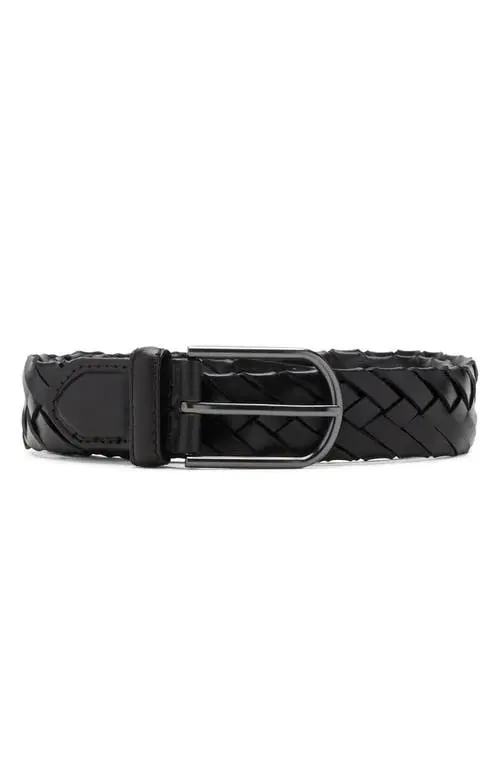 Mango Braided Leather Belt - Dark Brown