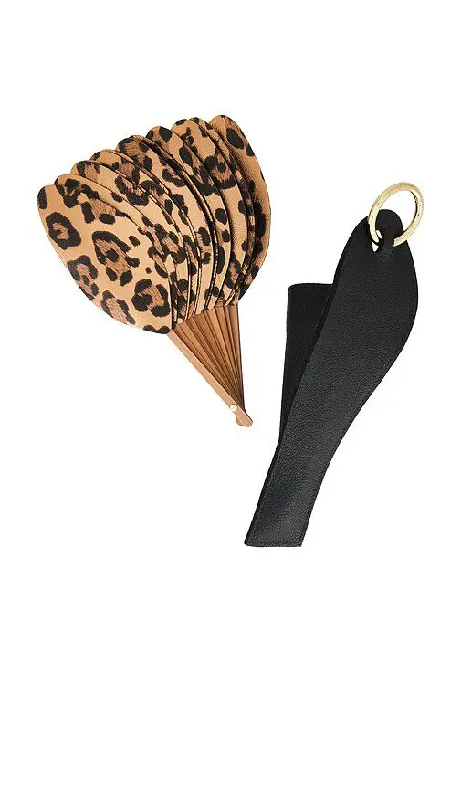 EVA VENTAI Large Palmette Leather Fan