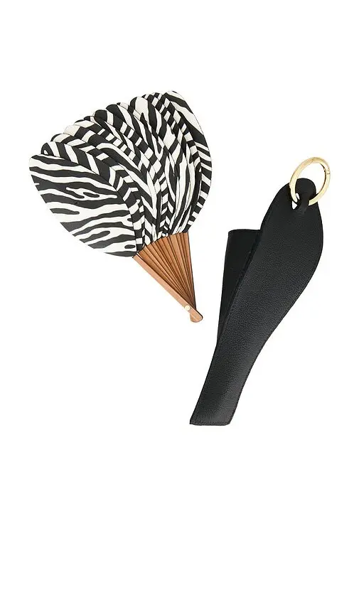 EVA VENTAI Large Palmette Leather Fan