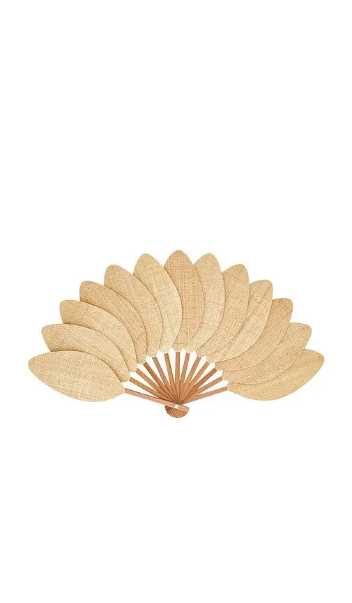 EVA VENTAI Large Palmette Raffia Fan - Natural