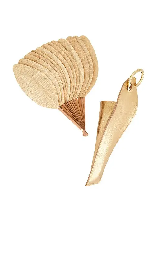 EVA VENTAI Large Palmette Raffia Fan