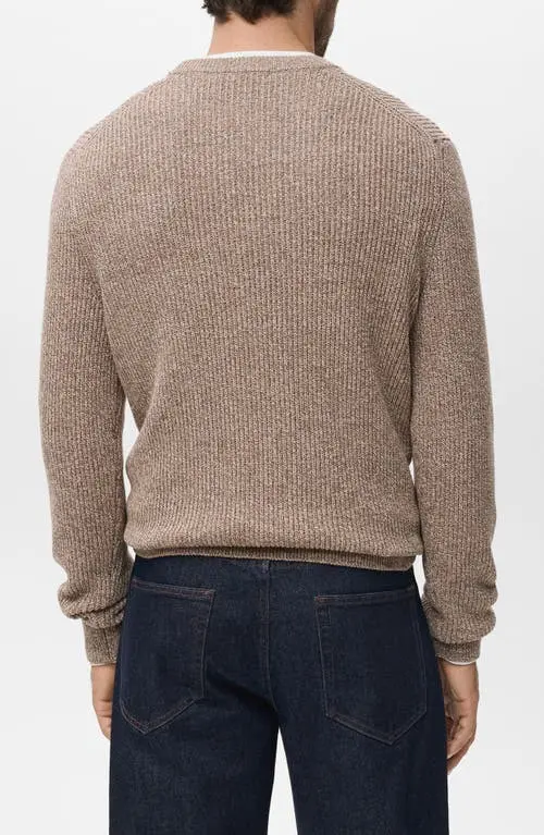 Mango Cotton Crewneck Sweater - Beige