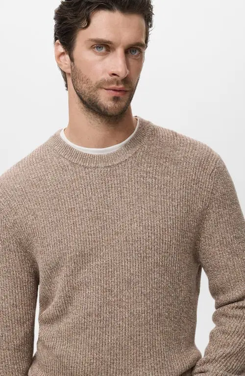 Mango Cotton Crewneck Sweater - Beige