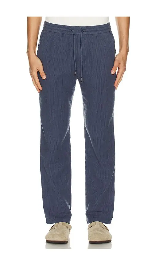 Marine Layer Brushed Selvage Lounge Pant In Blue - Navy Mini Stripe