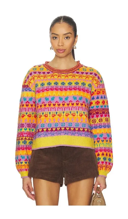 Free People Favorite Things Sweater - Bright Confetti Combo