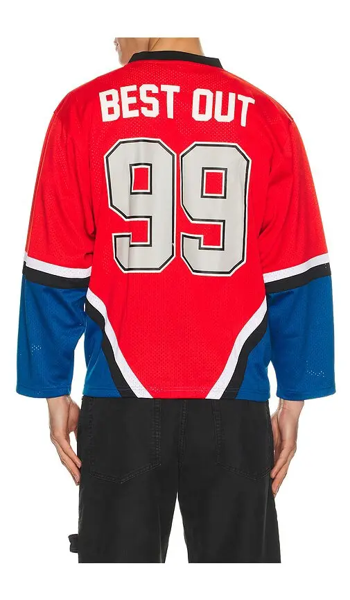 BADFRIEND Hockey Jersey - Red & Navy