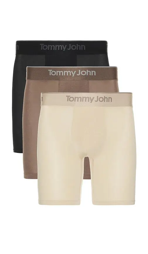 Tommy John Second Skin Modal 3 Pack 6 Boxer Brief In Black,grey - Black  Cement  & Falcon