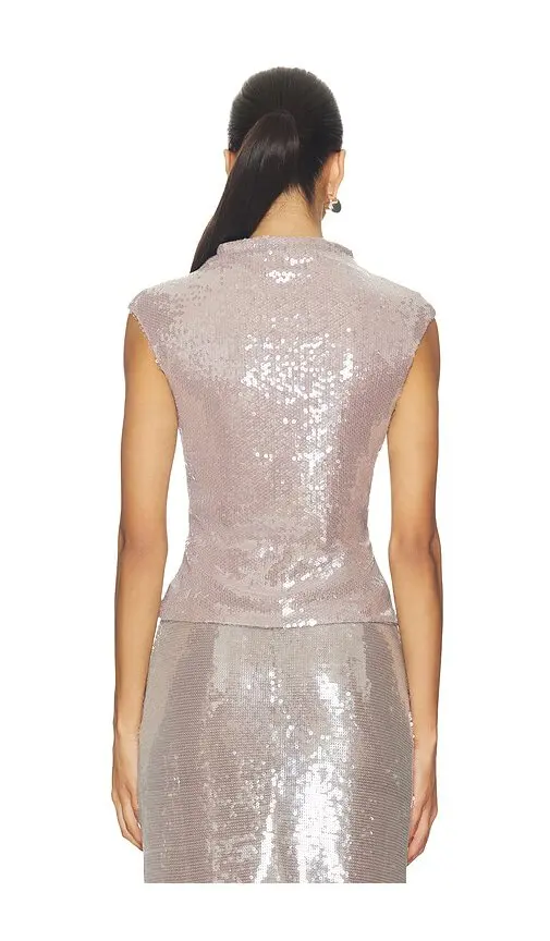 ELODIE THE LABEL Sabrina Sequin Top
