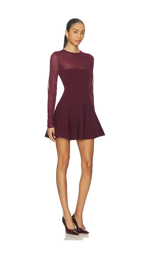 self portrait knit mini dress Blue Pearl Trim Knit Mini Dress – self-portrait main image 0