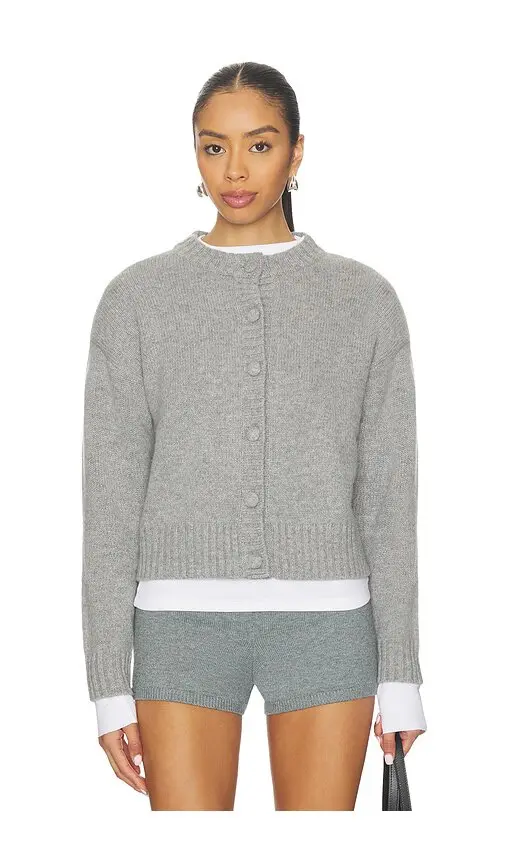 AEXAE Cashmere Cable Padded Cardigan