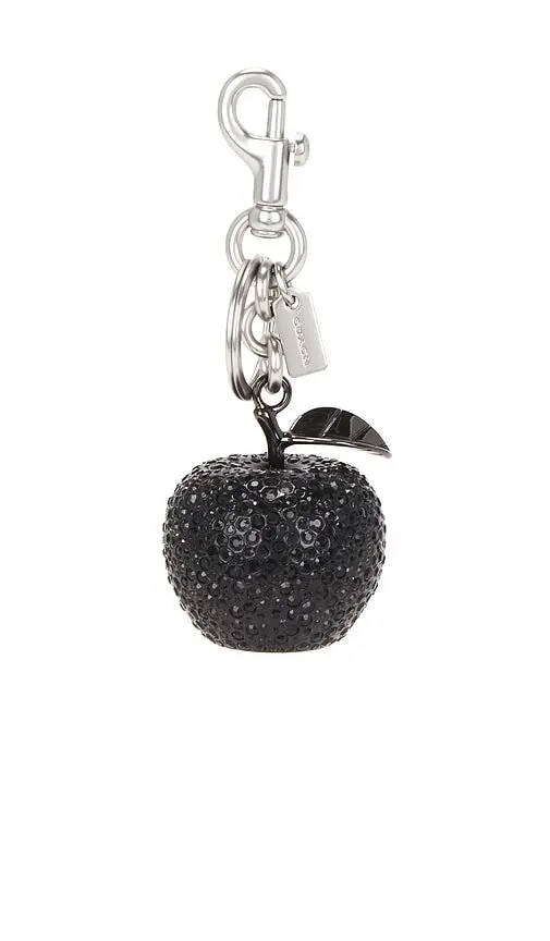 COACH Small Crystal Apple Bag Charm - Black