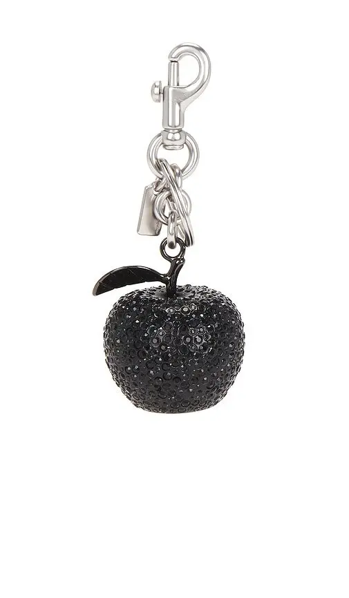 COACH Small Crystal Apple Bag Charm - Black