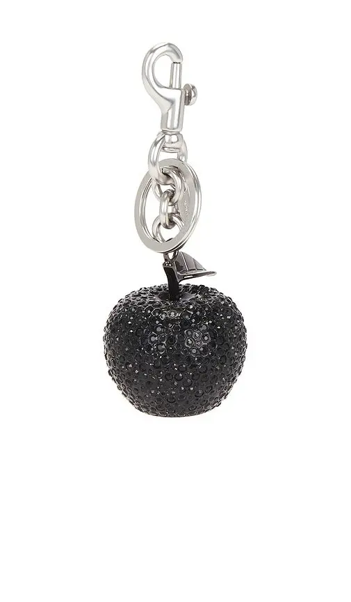COACH Small Crystal Apple Bag Charm - Black