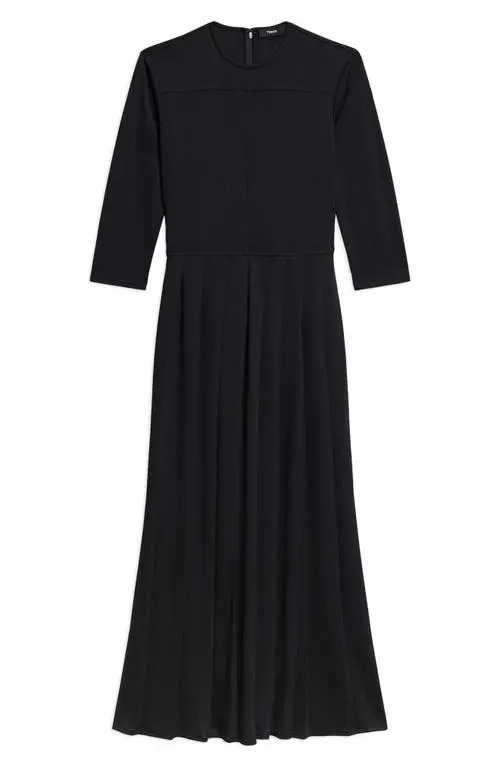 Theory Long Sleeve Pleated Dress