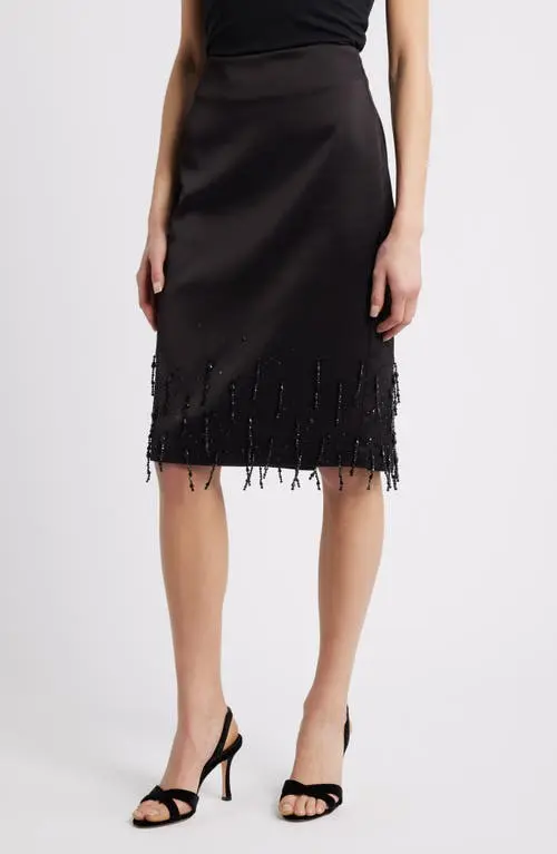 Mango Crystal Trim Midi Skirt